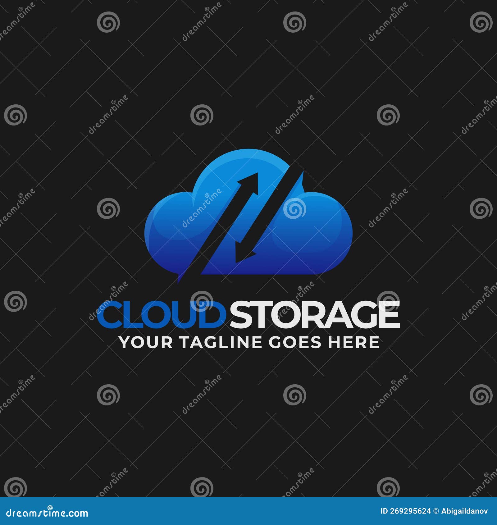 Cloud storage logo design stock vector. Illustration of design - 269295624