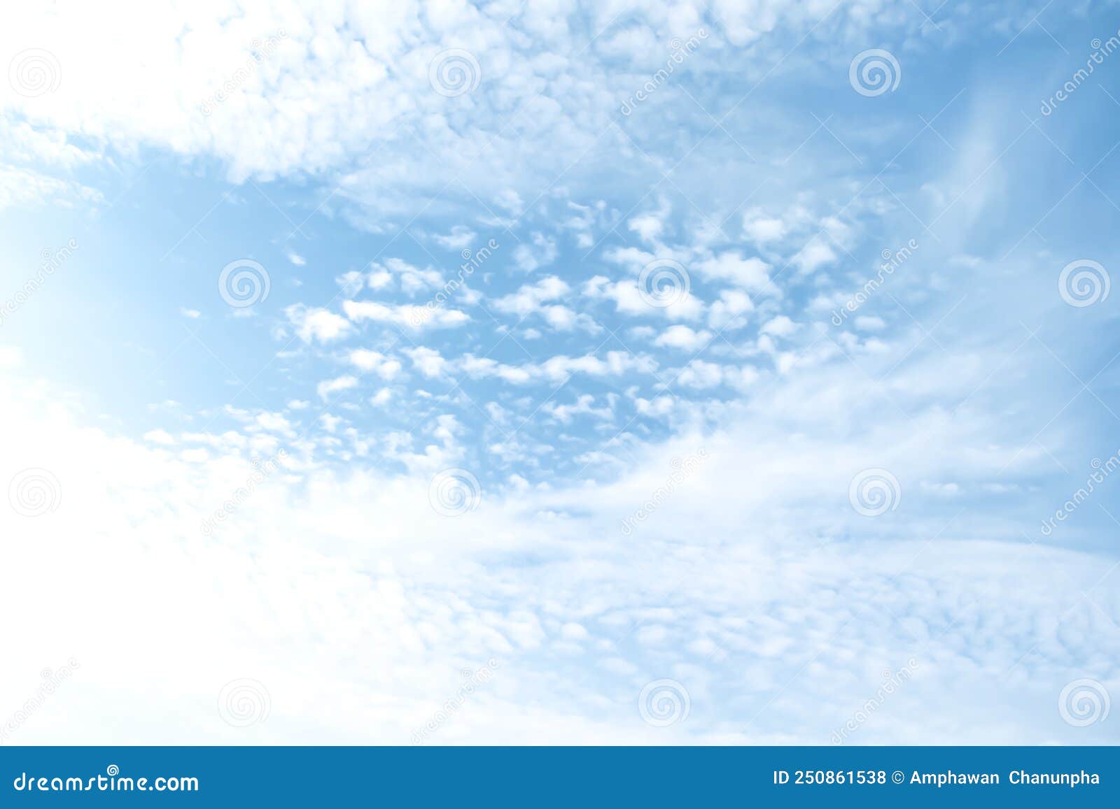 Cloudy on Blue Sky Background with Light Wind Stock Photo - Image of ...