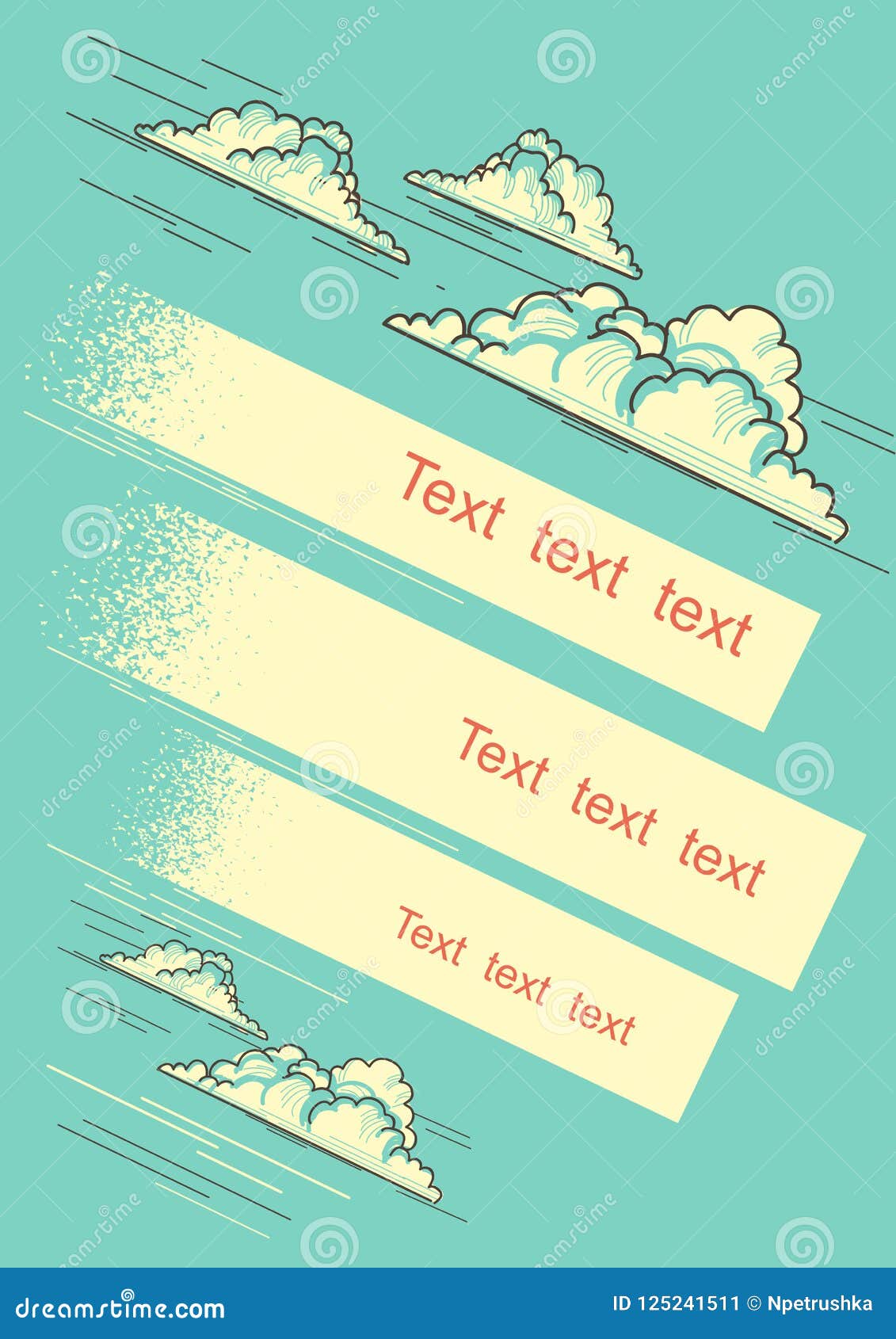 Cloudy Blue Sky Background for Text Stock Vector - Illustration of draw ...