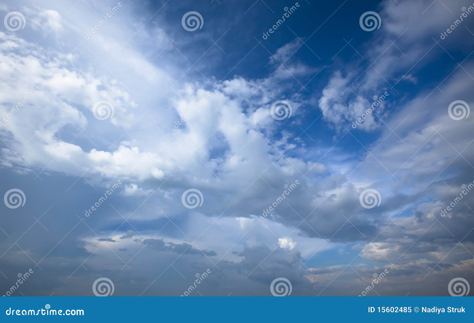 Cloudy Blue Sky. Beauty Blue Heaven Background Stock Image - Image of ...