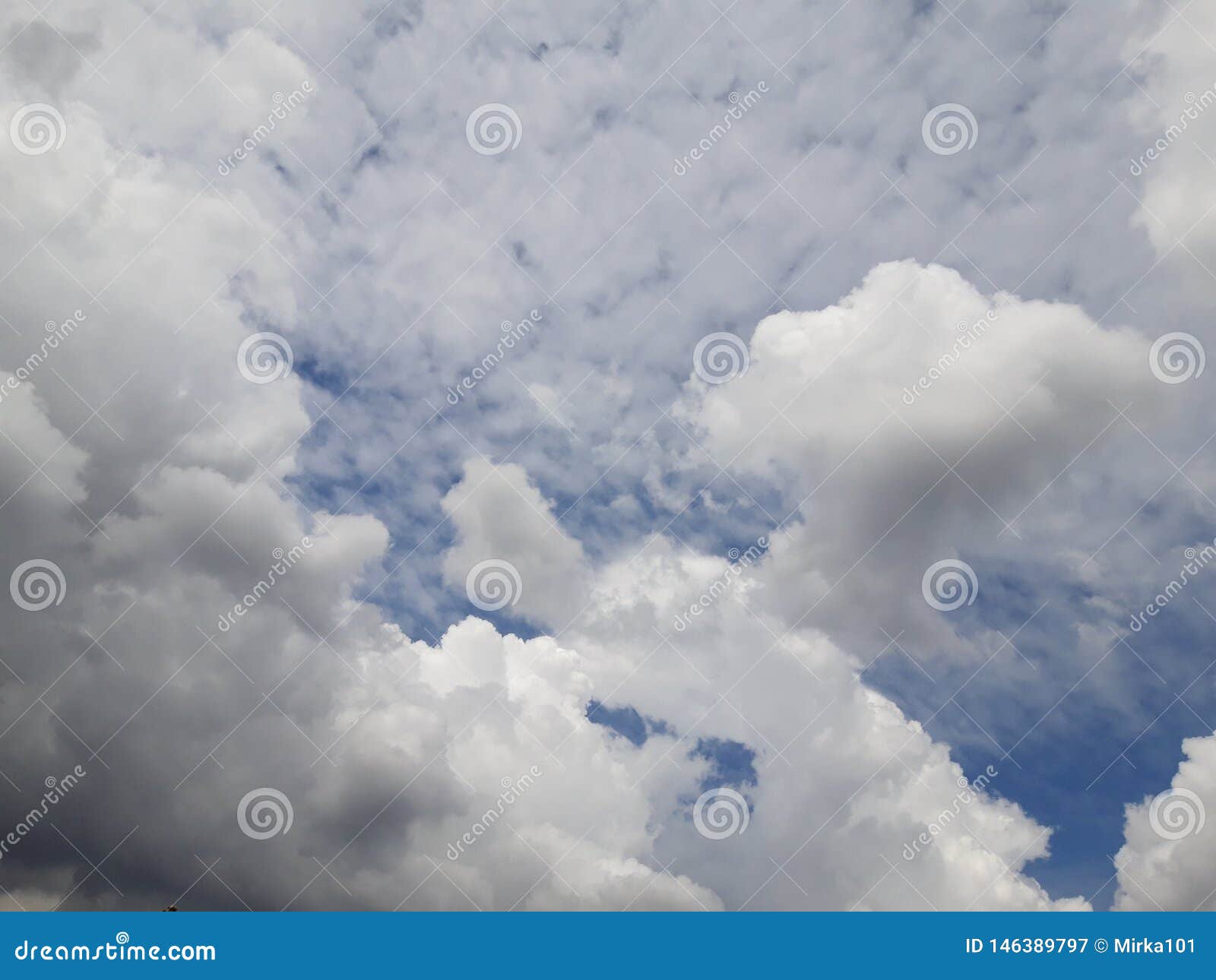 Cloudy Blue Sky in the Beginning of the May. Big Clouds on a Beautiful ...