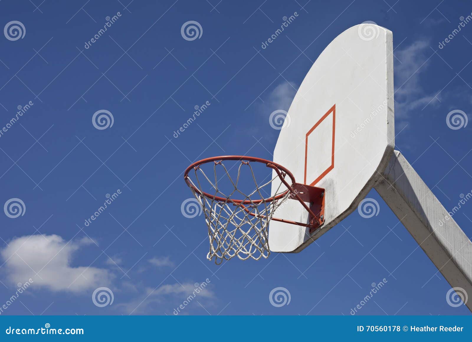 Cloudy Blue Sky Frames Retro Basketball Goal. Stock Photo - Image of ...