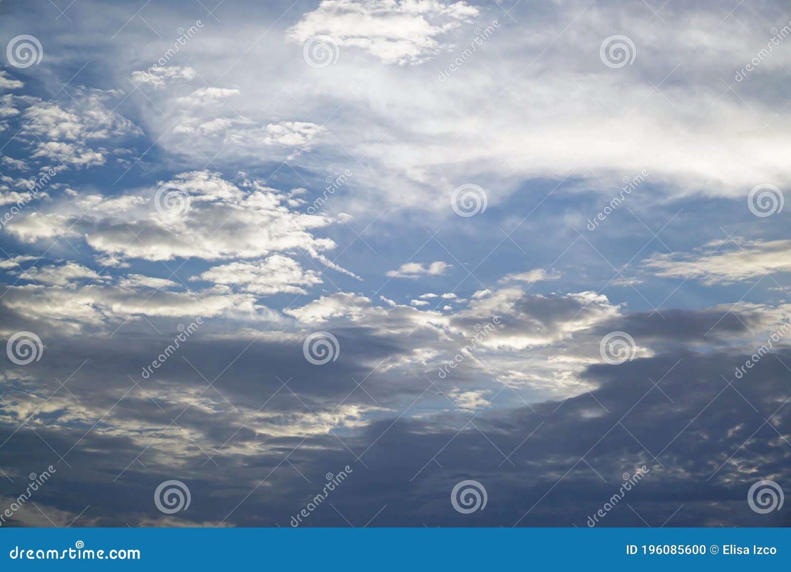 Cloudy Blue Sky with Large Gray Clouds Stock Photo - Image of beautiful ...