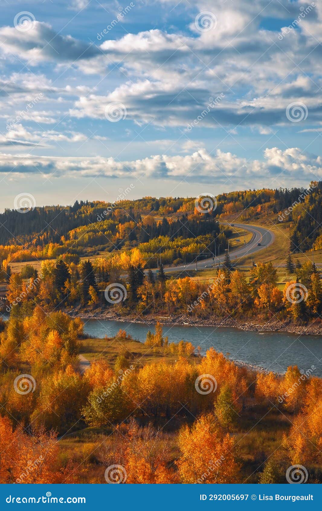 Autumn in the Cochrane River Valley Stock Image - Image of river ...