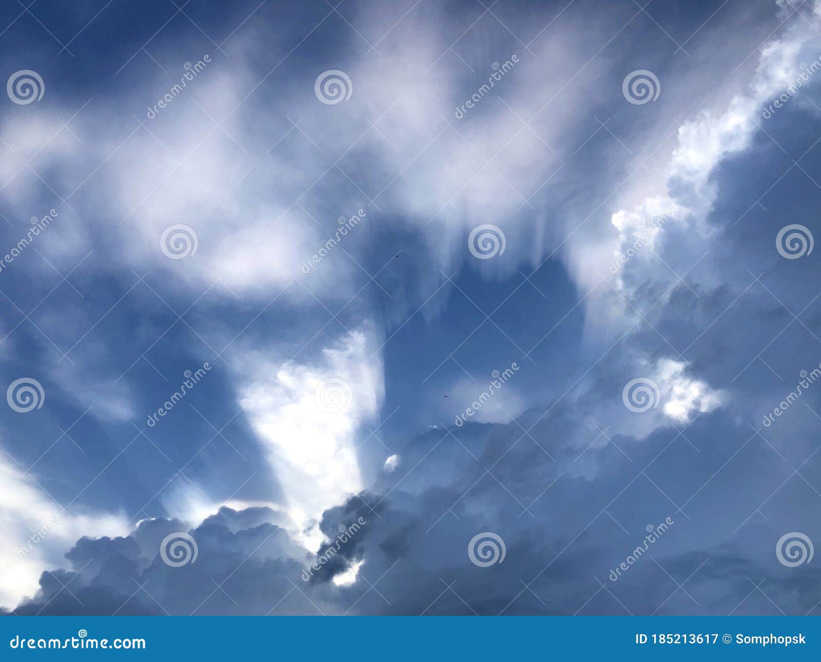 The Cloudy Blue Sky after the Rain Stock Image - Image of skies, city ...