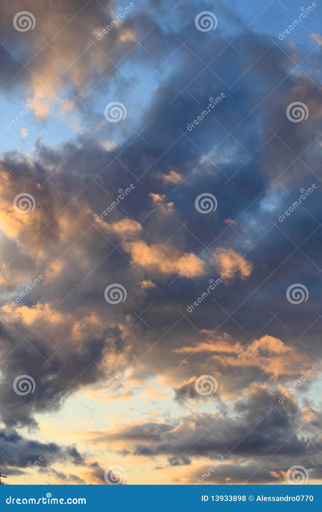 Cloudy blue sky at sunset stock photo. Image of beautiful - 13933898