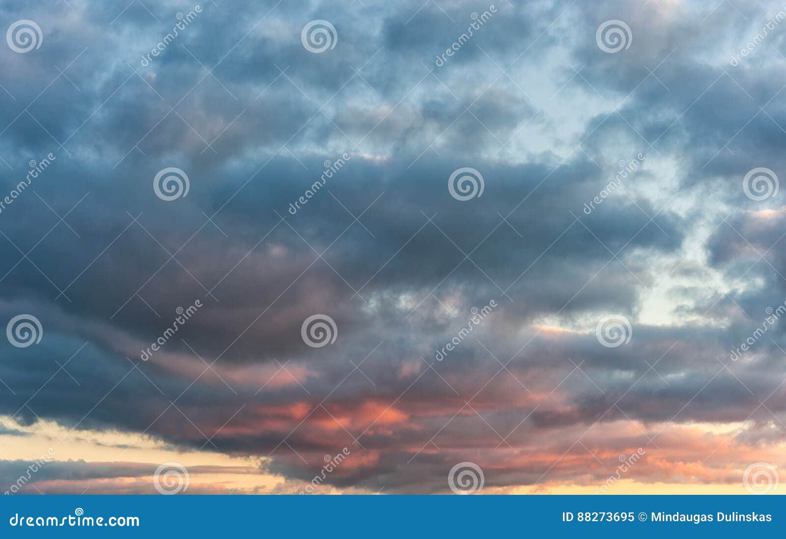 Cloudy Blue Sky Sunset. Background Stock Image - Image of freedom ...