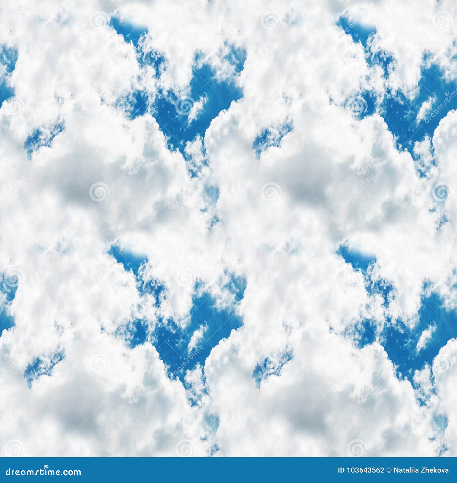 Cloudy Bright Blue Sky Seamless Texture Background Stock Illustration ...