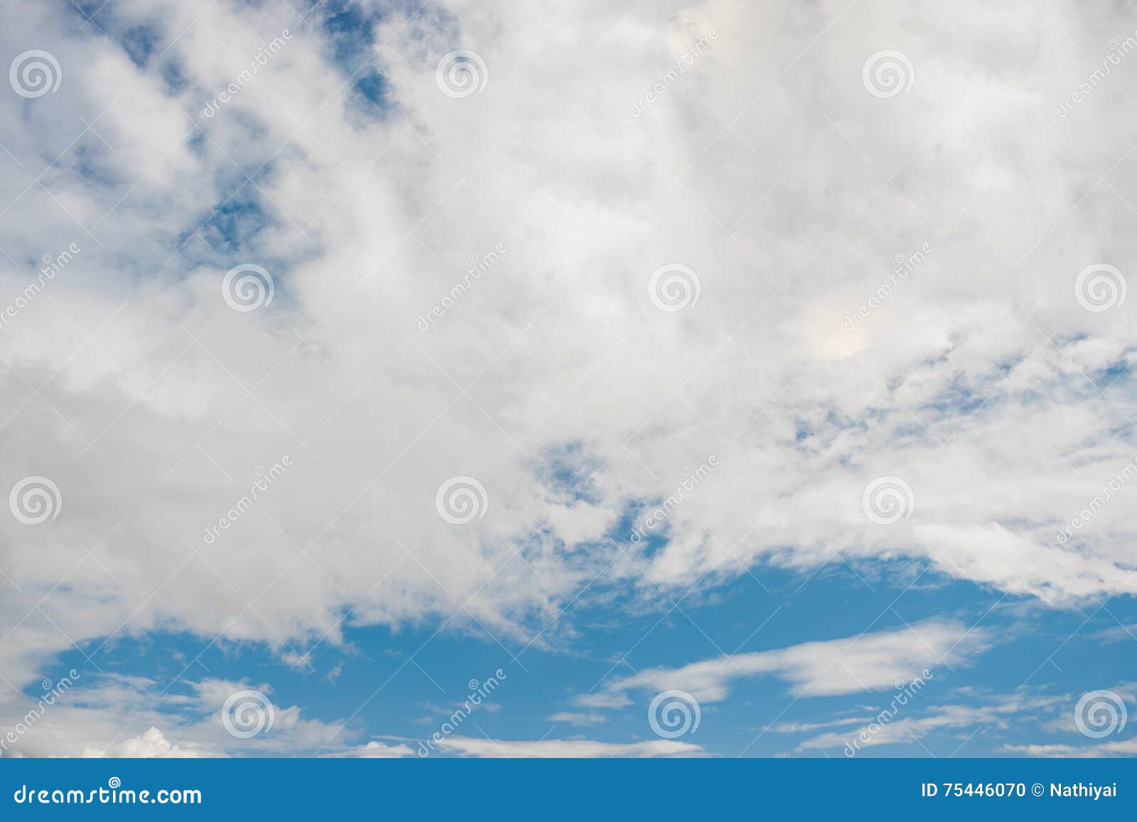 Cloudy bright blue sky stock photo. Image of nature, bright - 75446070