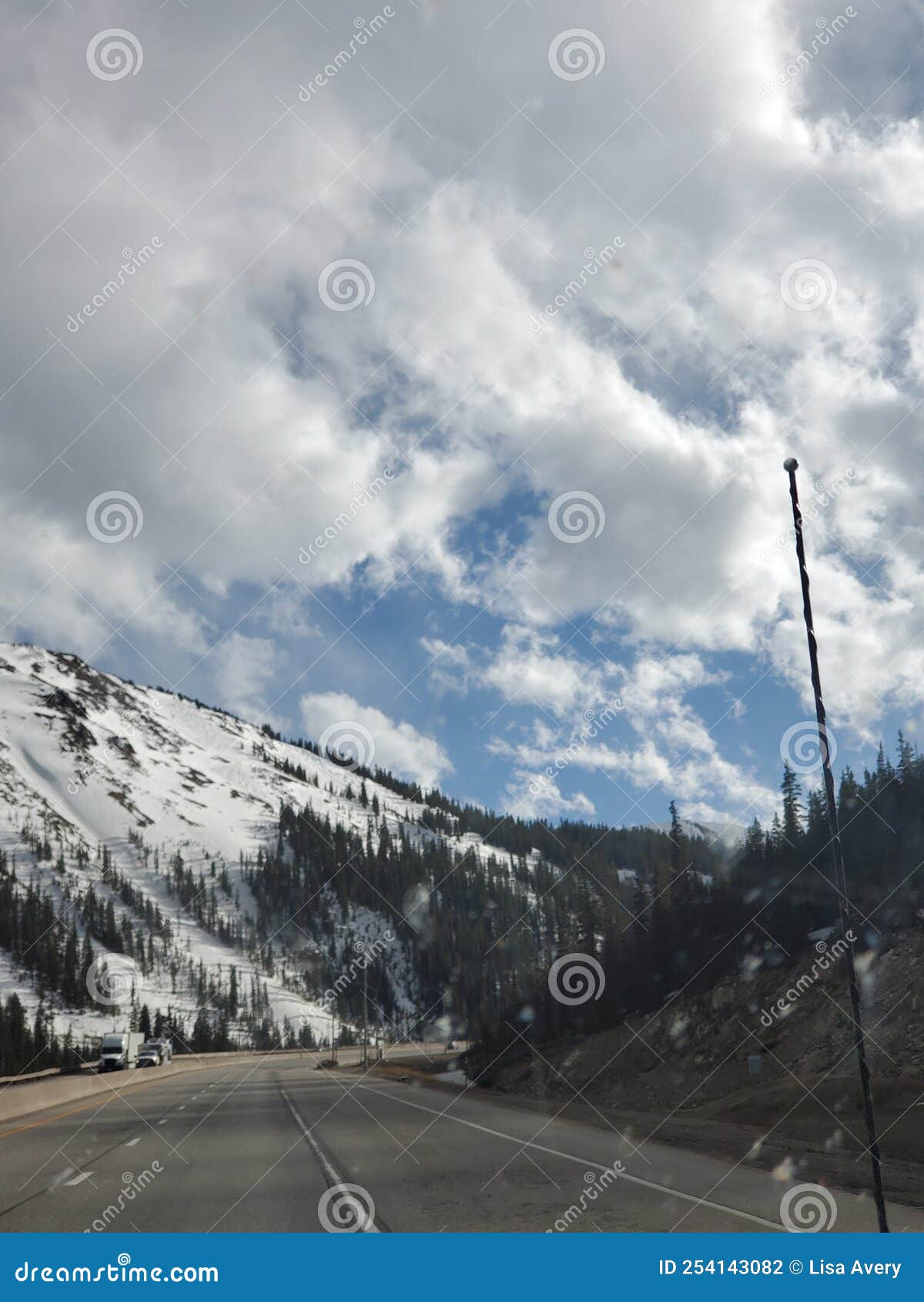 Cloudy Colorado Long Roads Ahead Stock Photo - Image of tower, winter ...