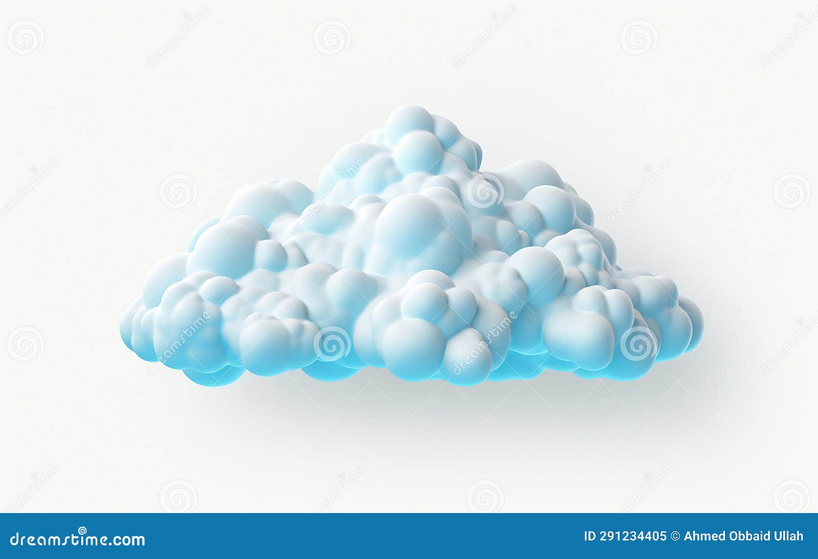 Cloudy 3D Animation on White. Generative by Ai Stock Illustration ...
