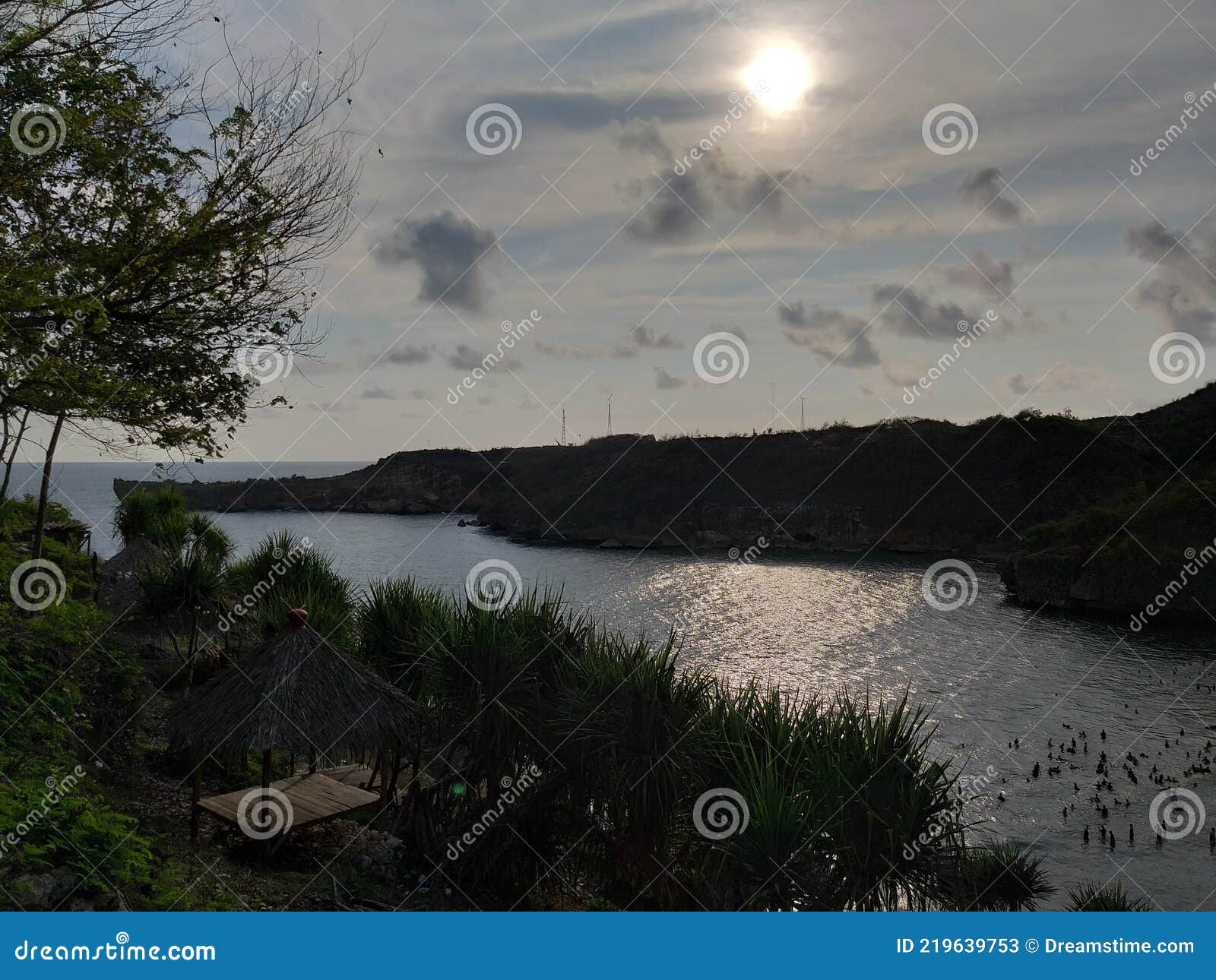 CLOUDY DAY at BEACH stock image. Image of cloud, river - 219639753