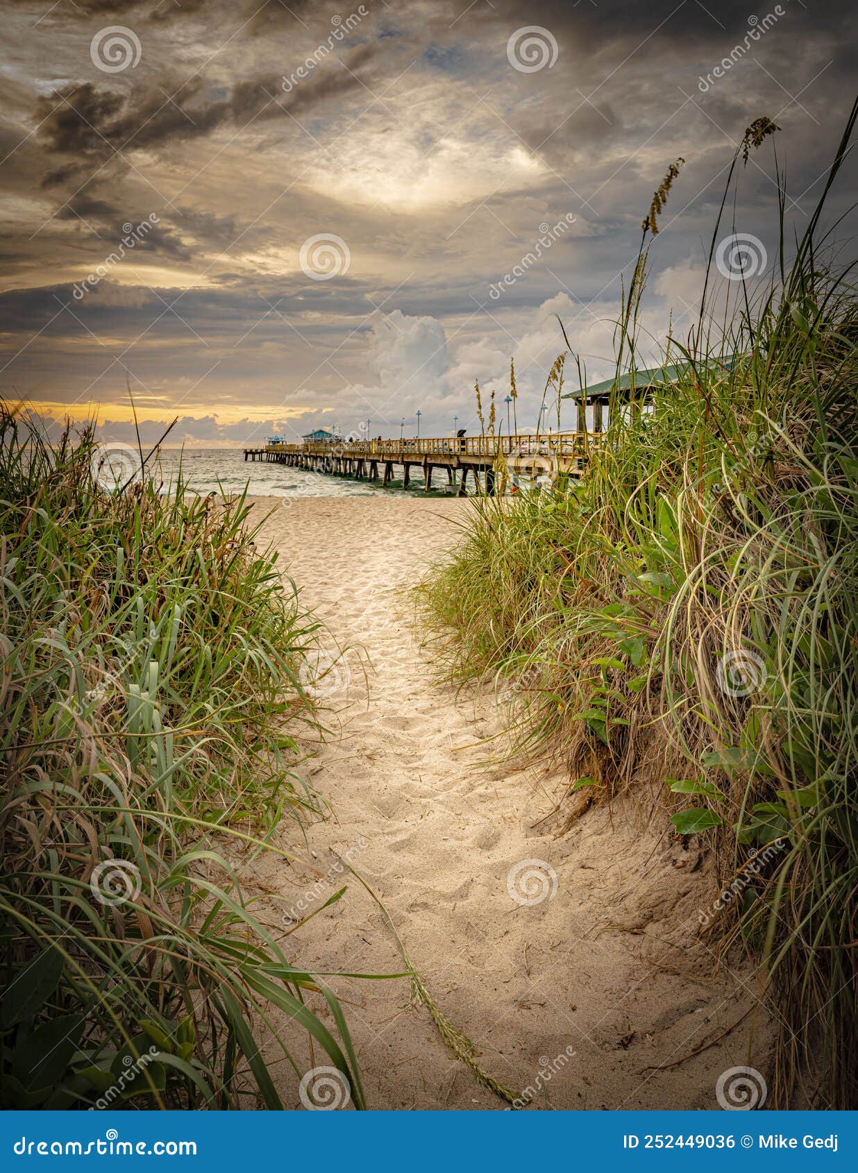 Cloudy day at the beach stock photo. Image of beach - 252449036