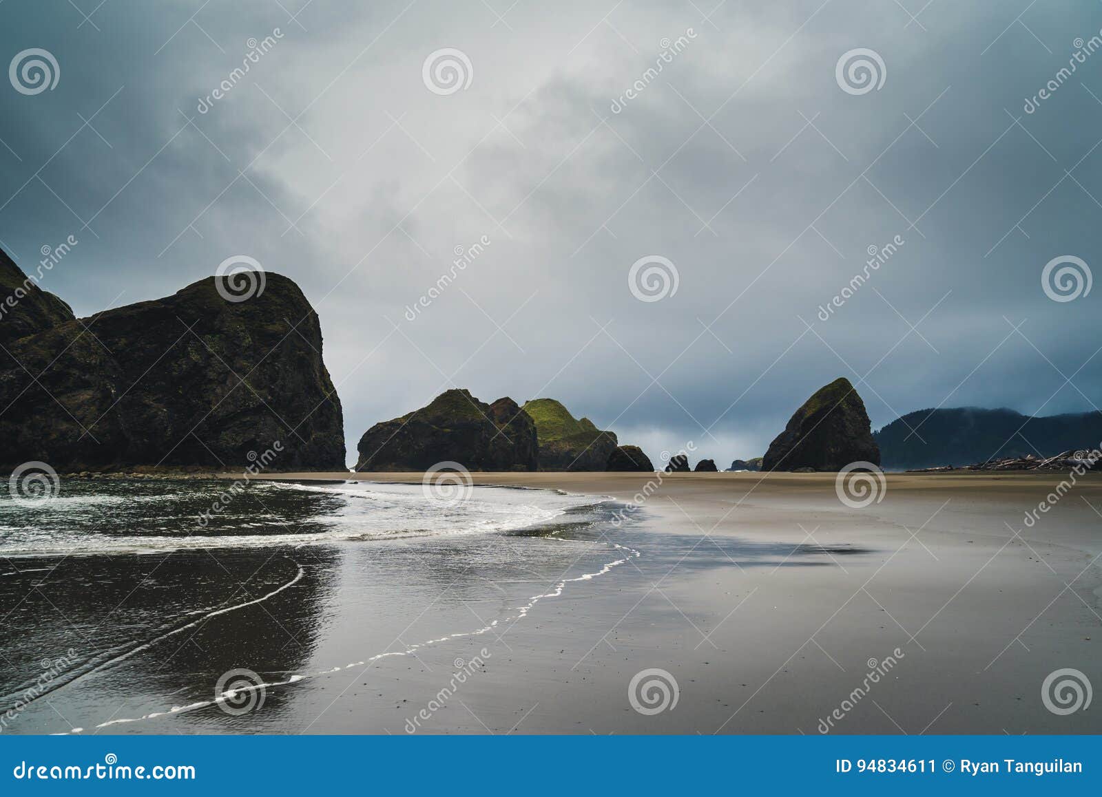 A cloudy day at the beach. stock image. Image of isolated - 94834611