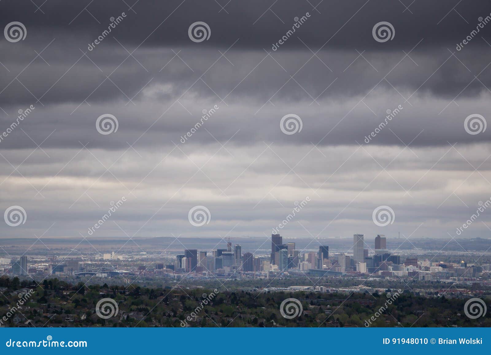 Cloudy Day in Denver stock photo. Image of skyscraper - 91948010