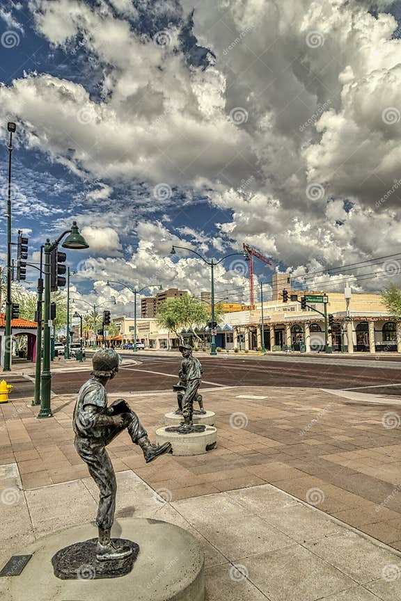 Cloudy Day in Downtown Mesa, Arizona Editorial Stock Photo - Image of ...