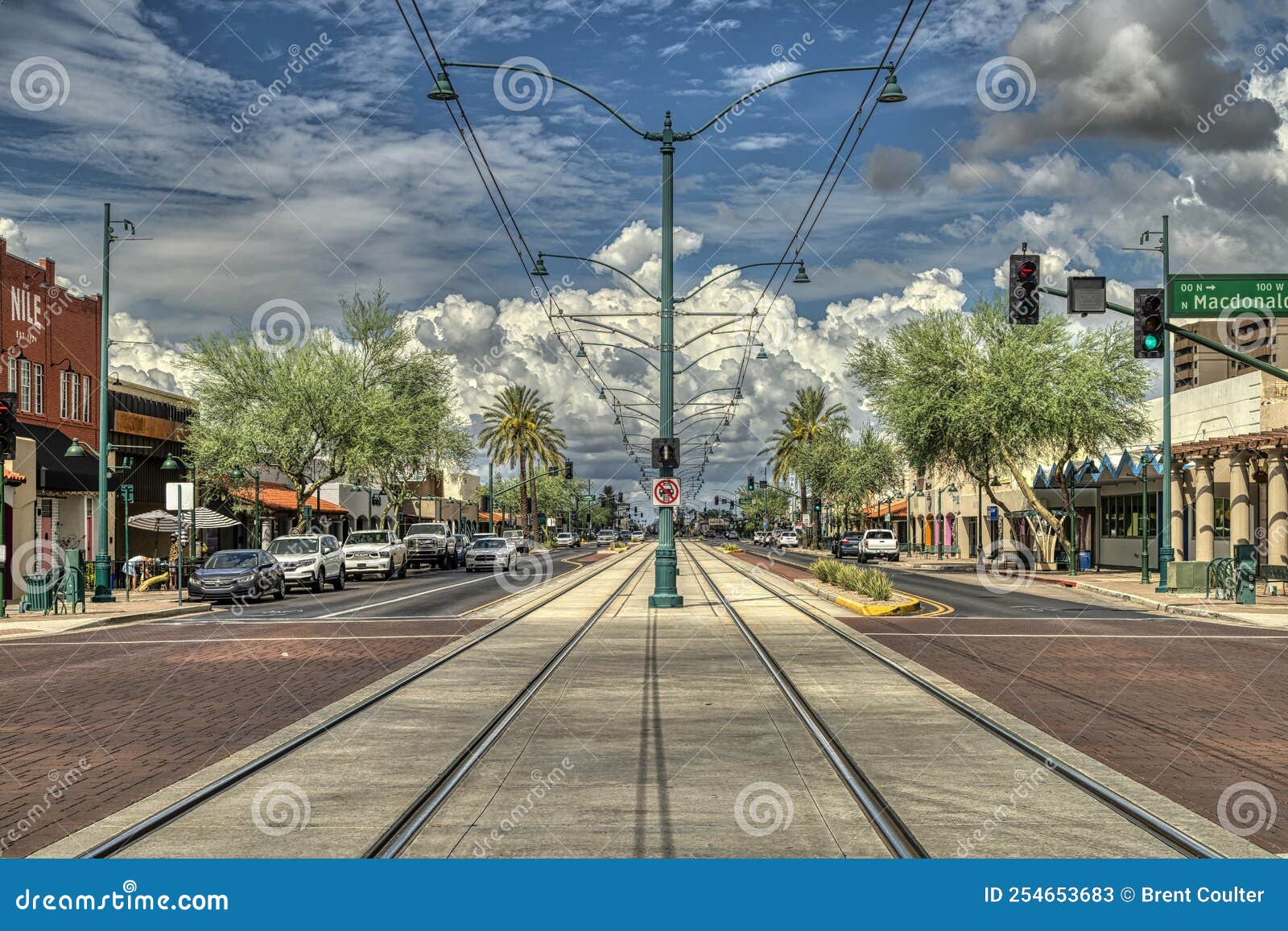 Cloudy Day in Downtown Mesa, Arizona Stock Image - Image of east ...