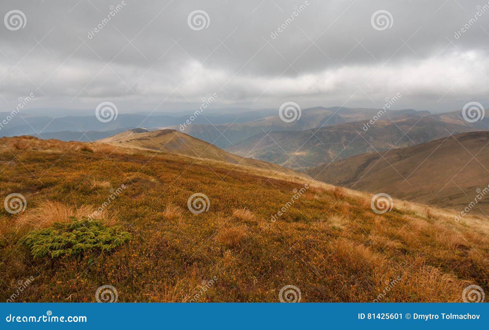Cloudy Day Falling Ridge of the Mountain Ranges Stock Image - Image of ...