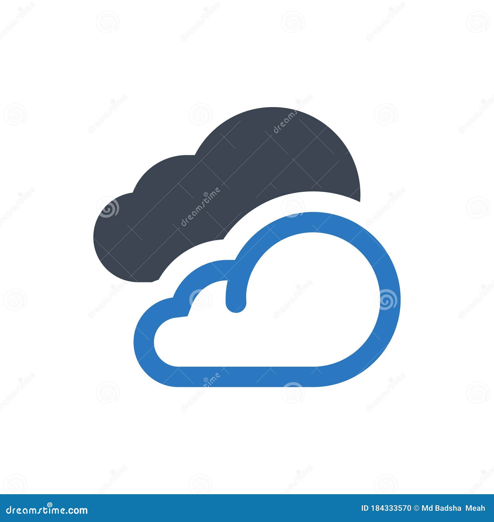 Cloudy day icon stock vector. Illustration of icon, cloudy - 184333570