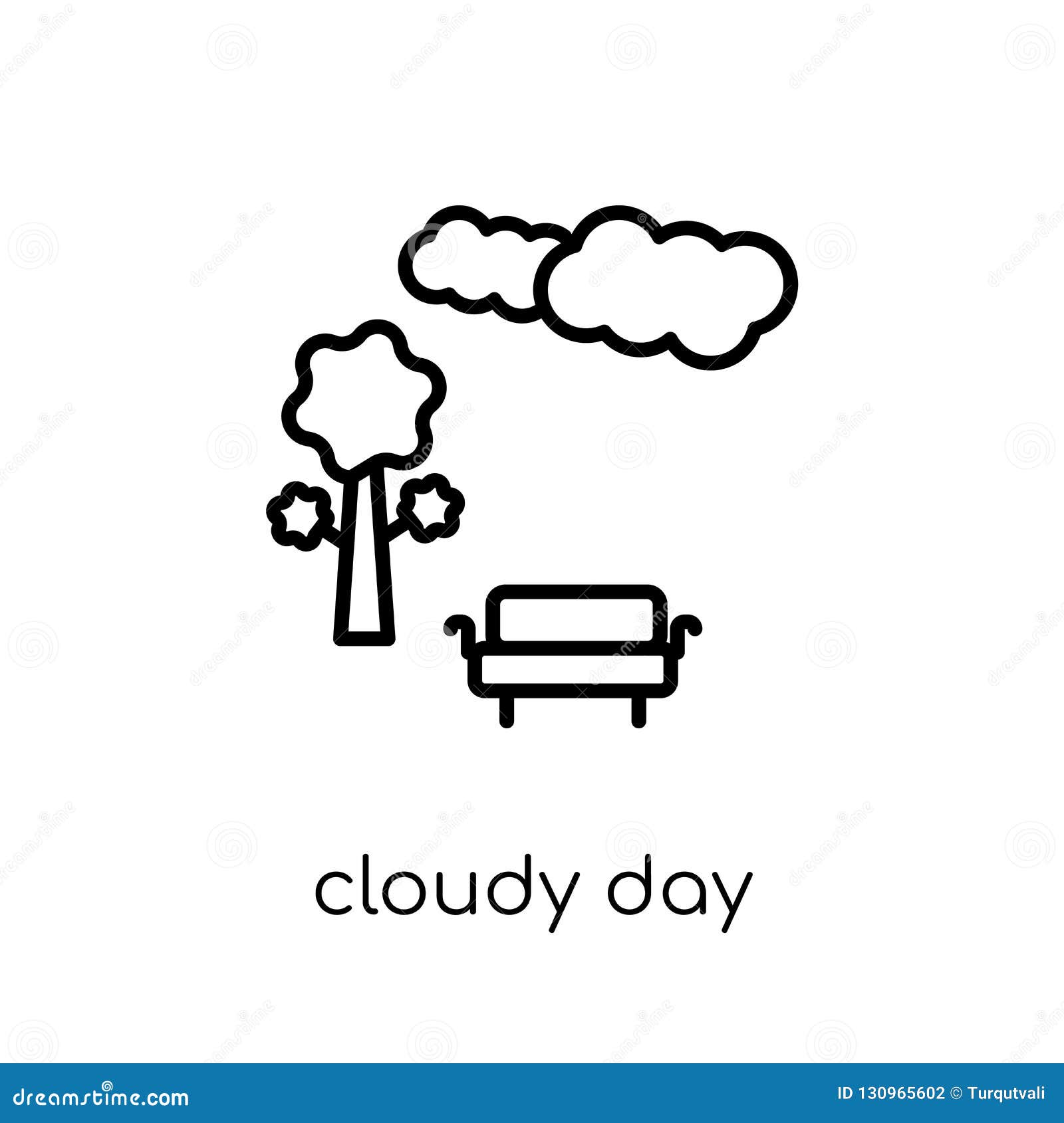 Cloudy Day Icon from Collection. Stock Vector - Illustration of ...
