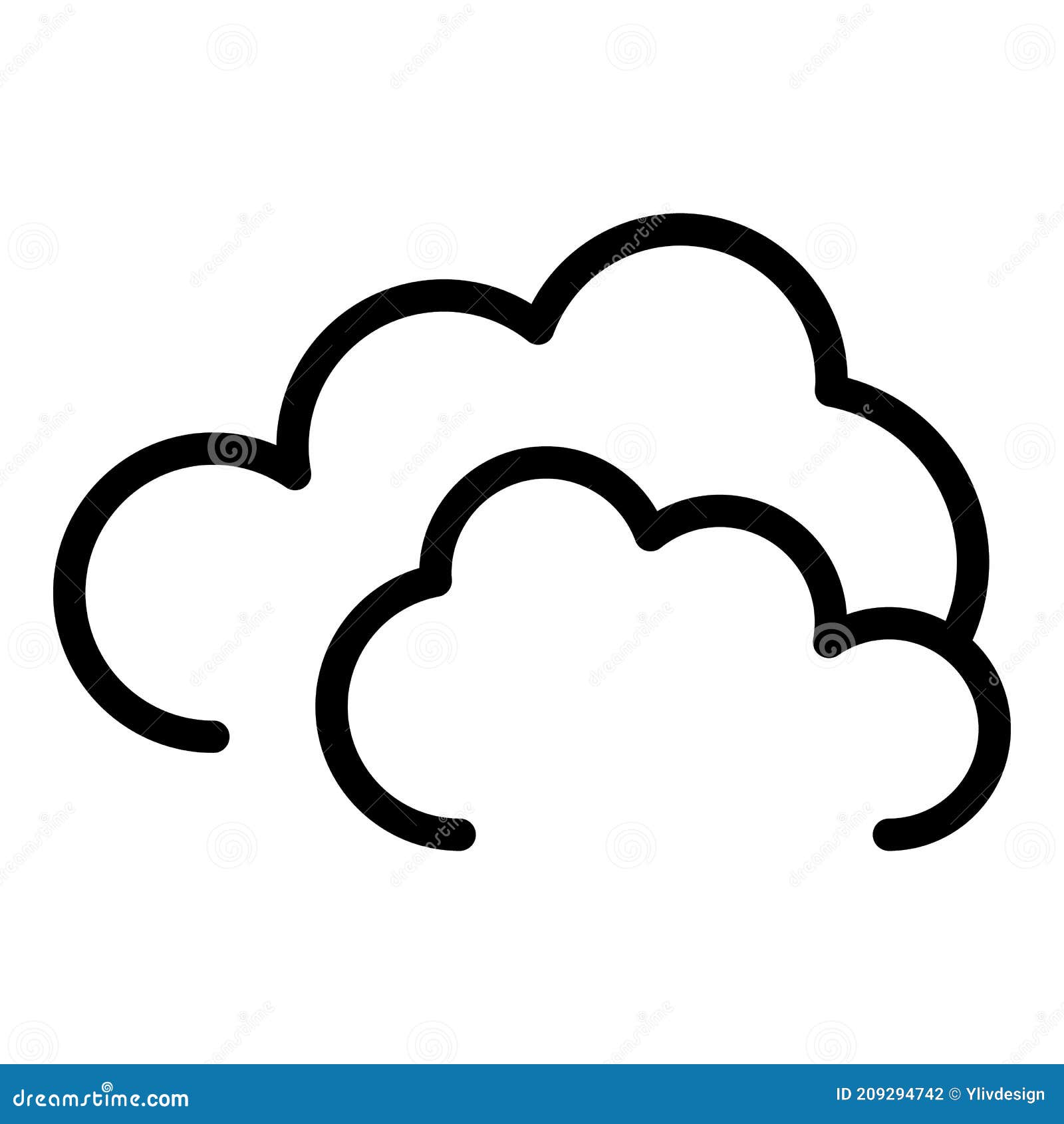 Cloudy Day Icon, Outline Style Stock Vector - Illustration of cloud ...