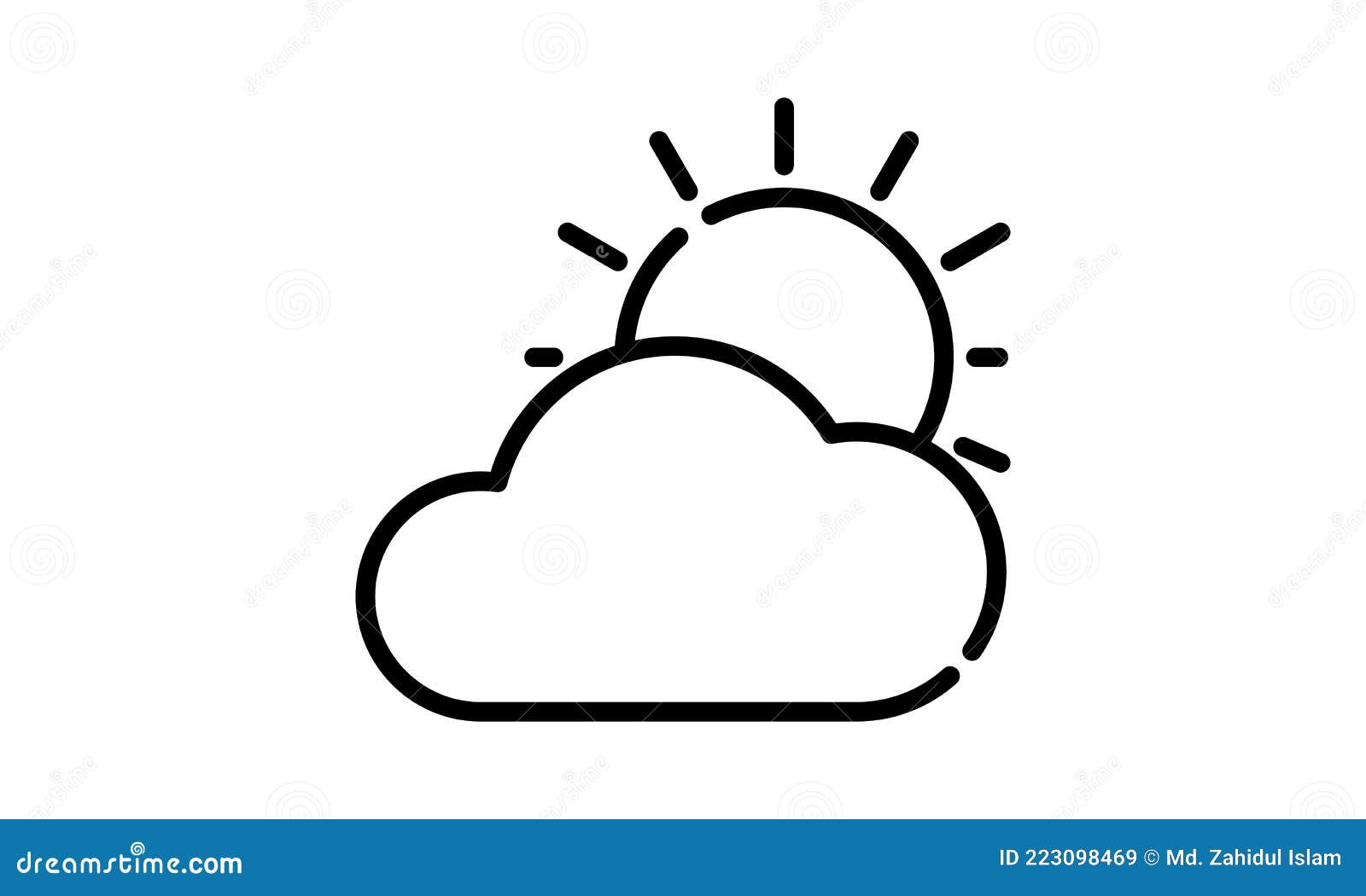 Cloudy Day Icon on White Background Simple Vector Image Stock Vector ...