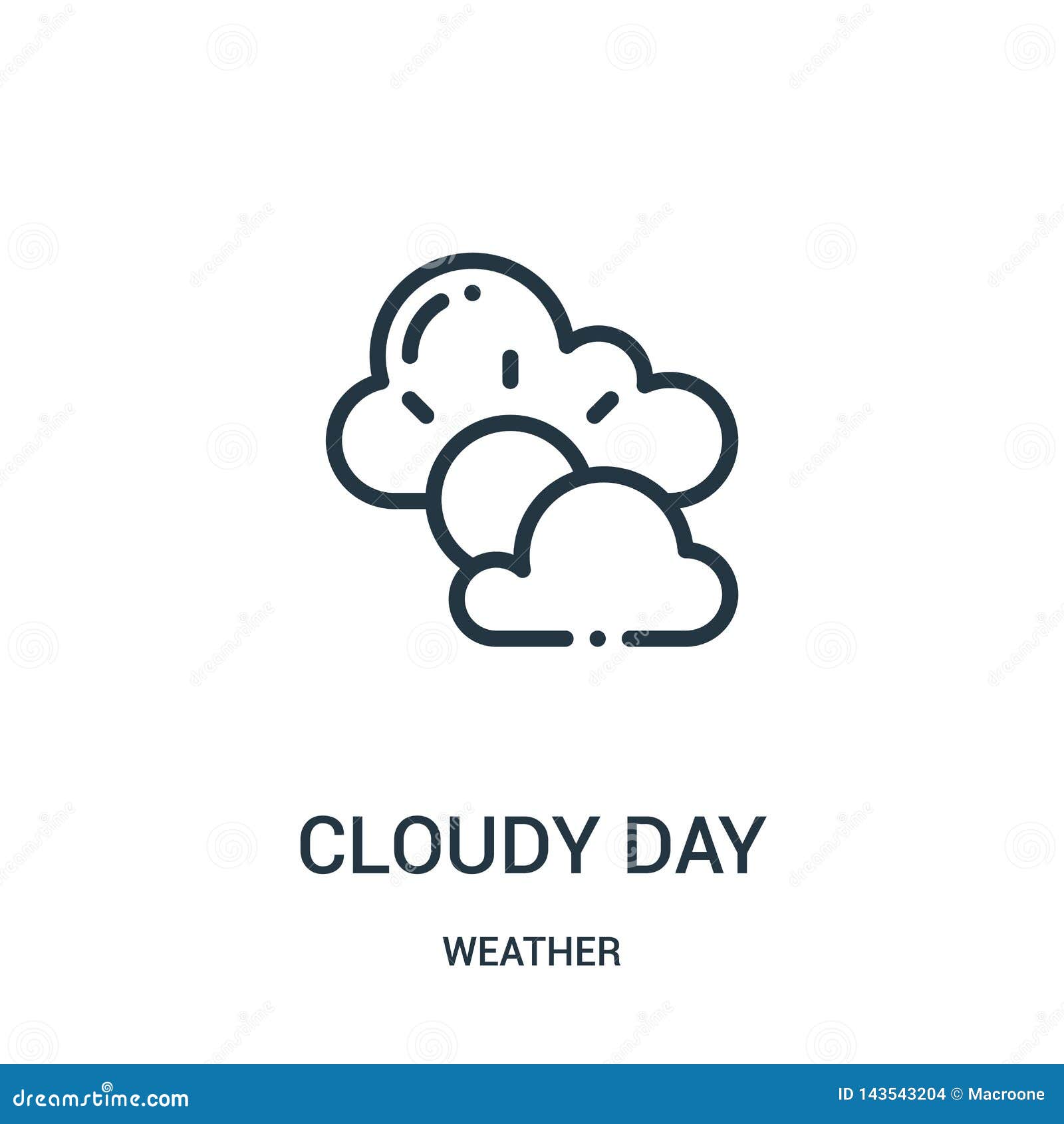 Cloudy Day Icon Vector from Weather Collection. Thin Line Cloudy Day ...