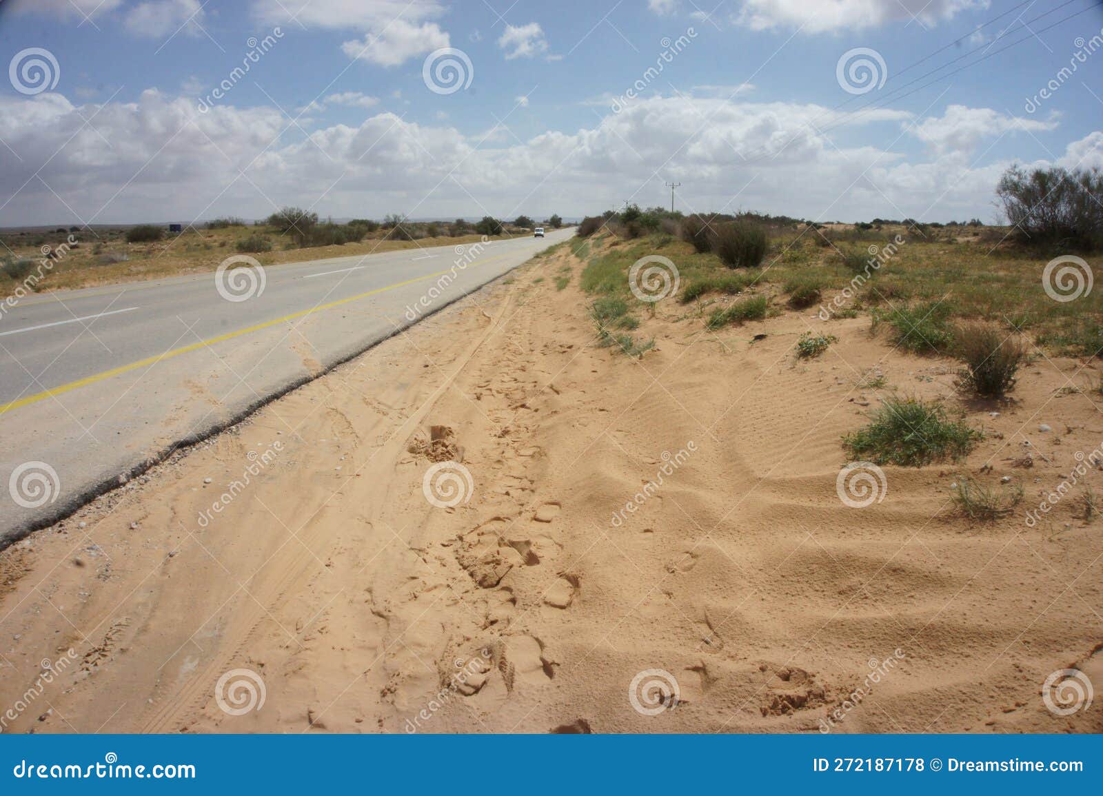 Sandy road. Western Negev. stock photo. Image of cloudy - 272187178