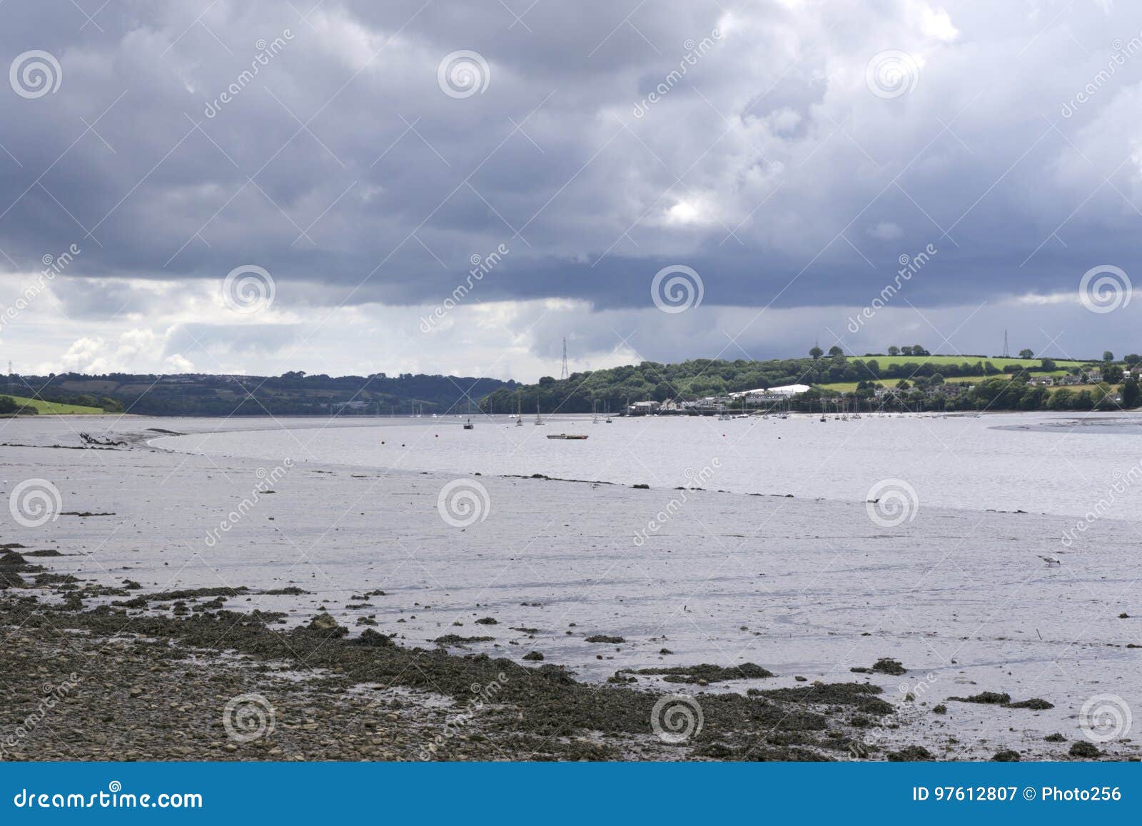 Cloudy Day on the River Tamar Stock Image - Image of tamar, weir: 97612807