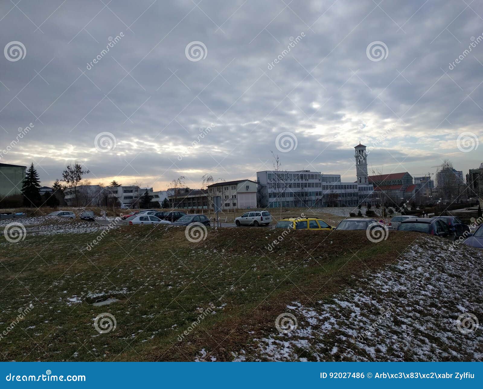 Cloudy Day stock photo. Image of city, view, cloudy, snow - 92027486