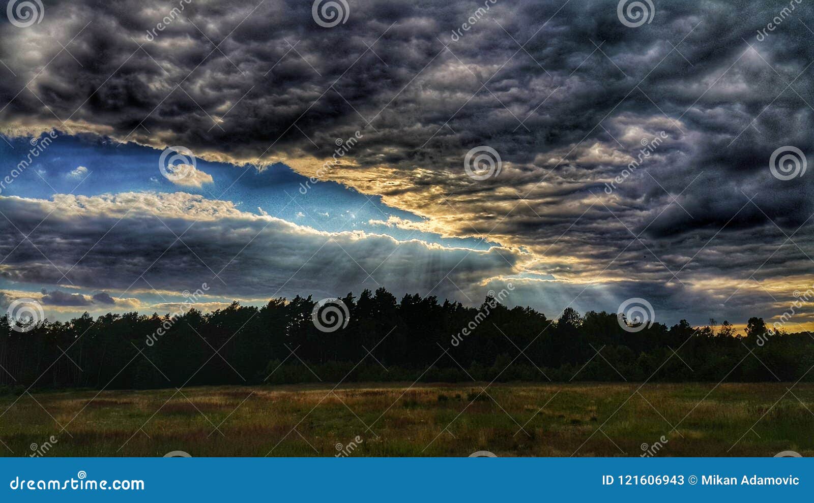 Cloudy day stock image. Image of rays, clouds, nature - 121606943