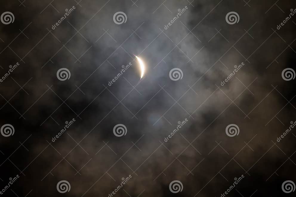Cloudy Day during a Total Solar Eclipse Stock Image - Image of amazing, flare: 291901701