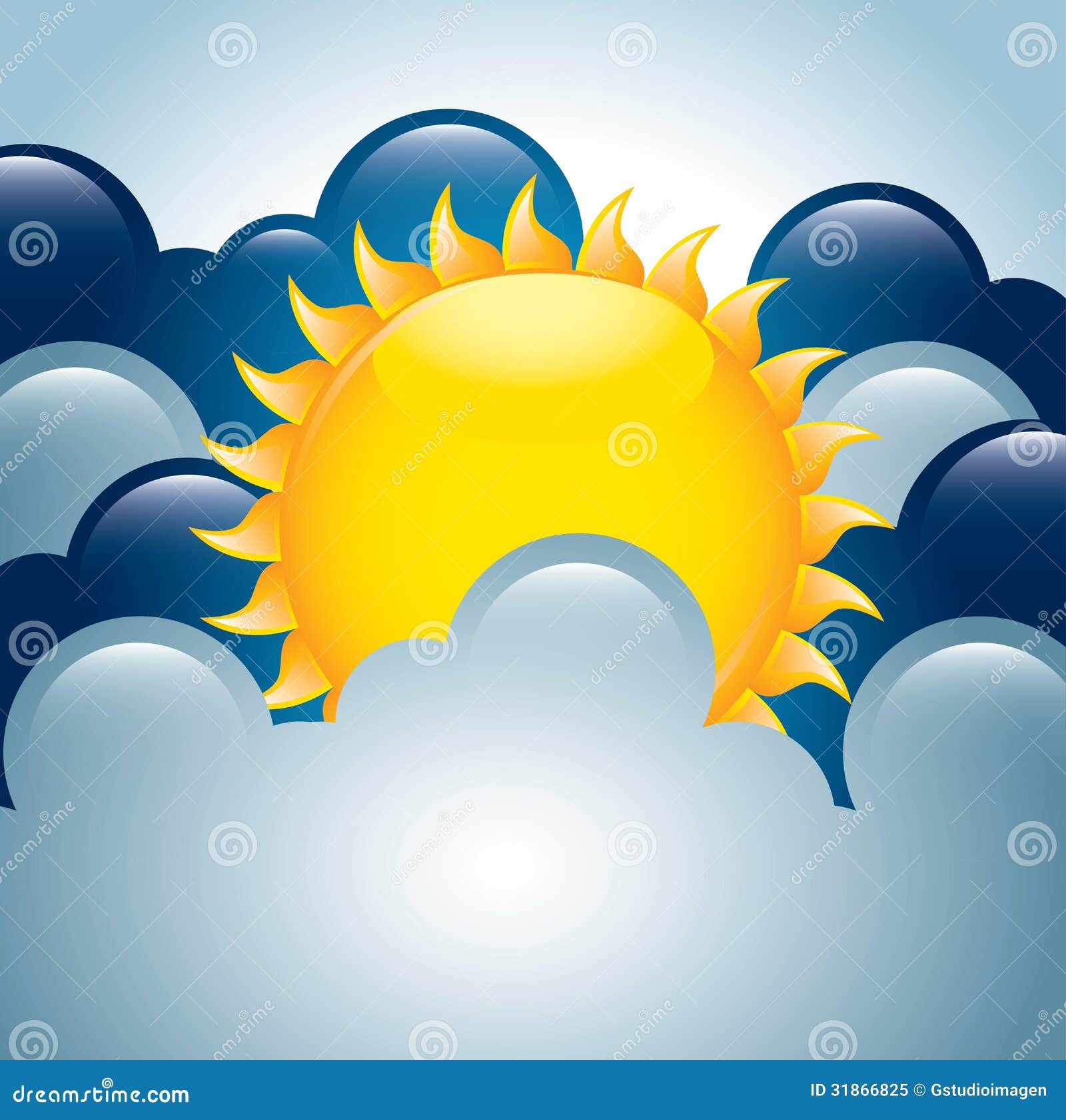 Cloudy stock illustration. Illustration of clouds, sundown - 31866825