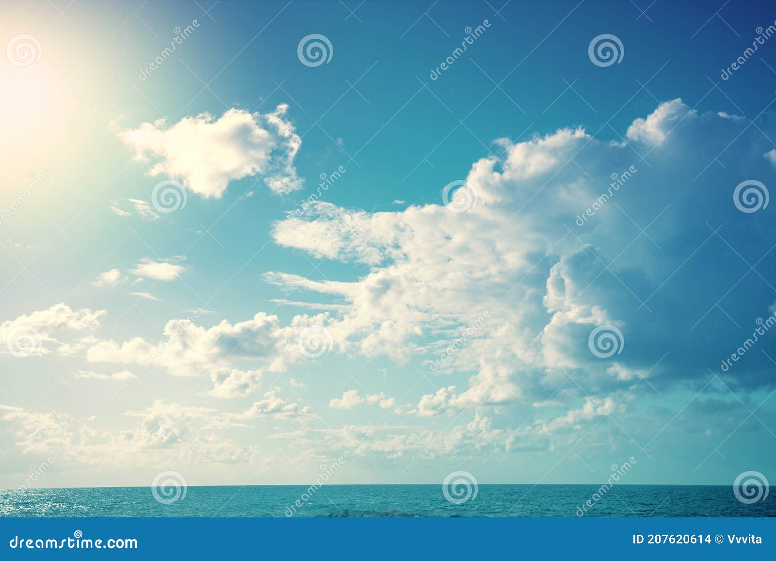 Cloudy Dramatic Sky Over the Sea Stock Photo - Image of pastel, nature ...