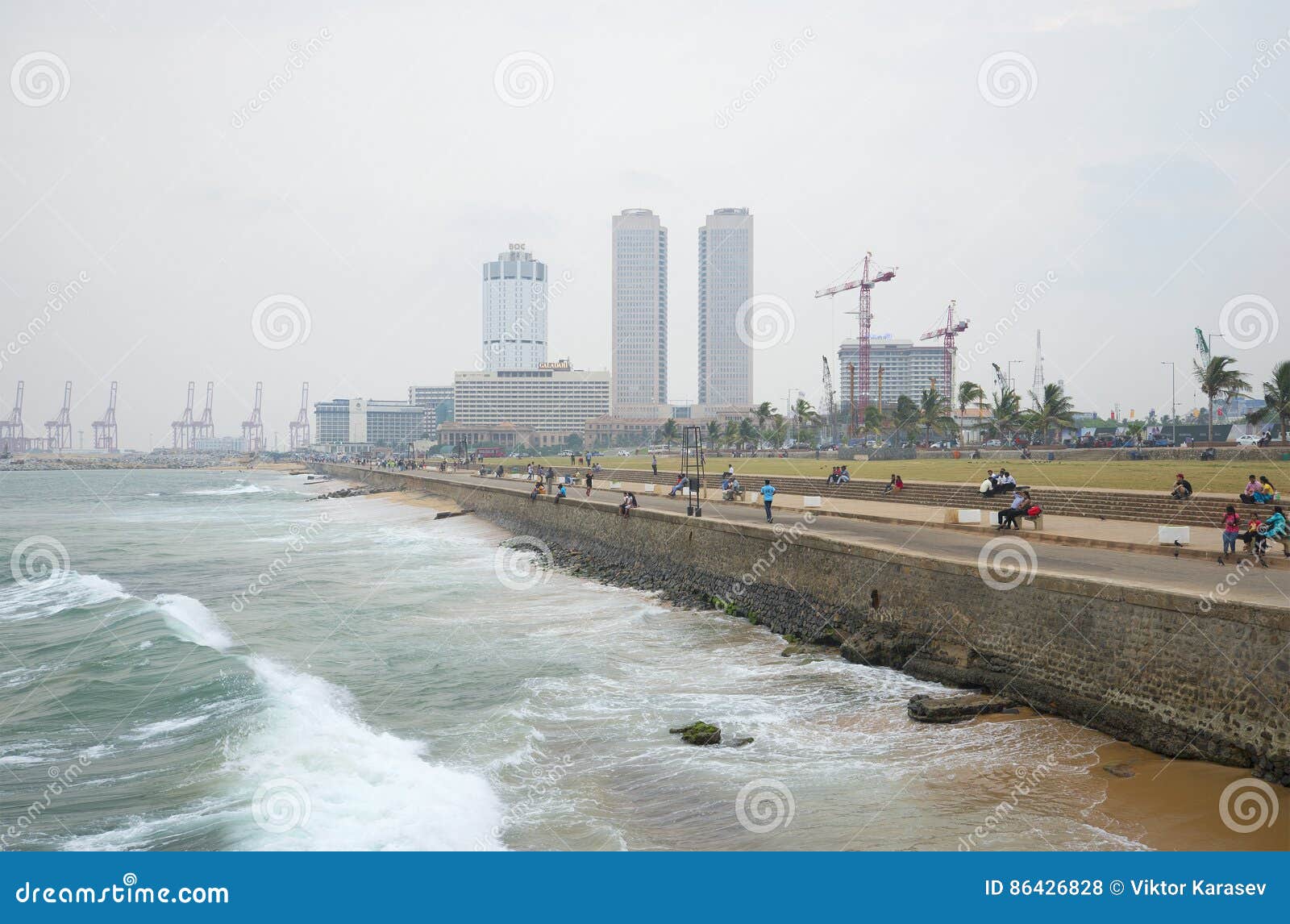 Cloudy Evening on the Waterfront in Colombo. Sri Lanka Editorial Stock ...