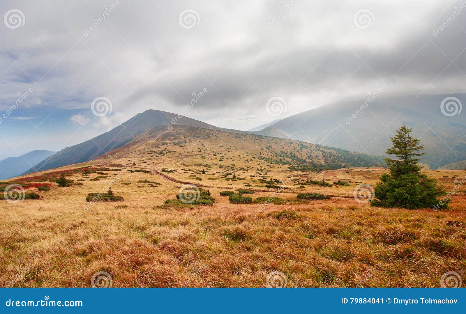 Cloudy Fall Day on Svidovetskom Ridge Stock Image - Image of colorful ...