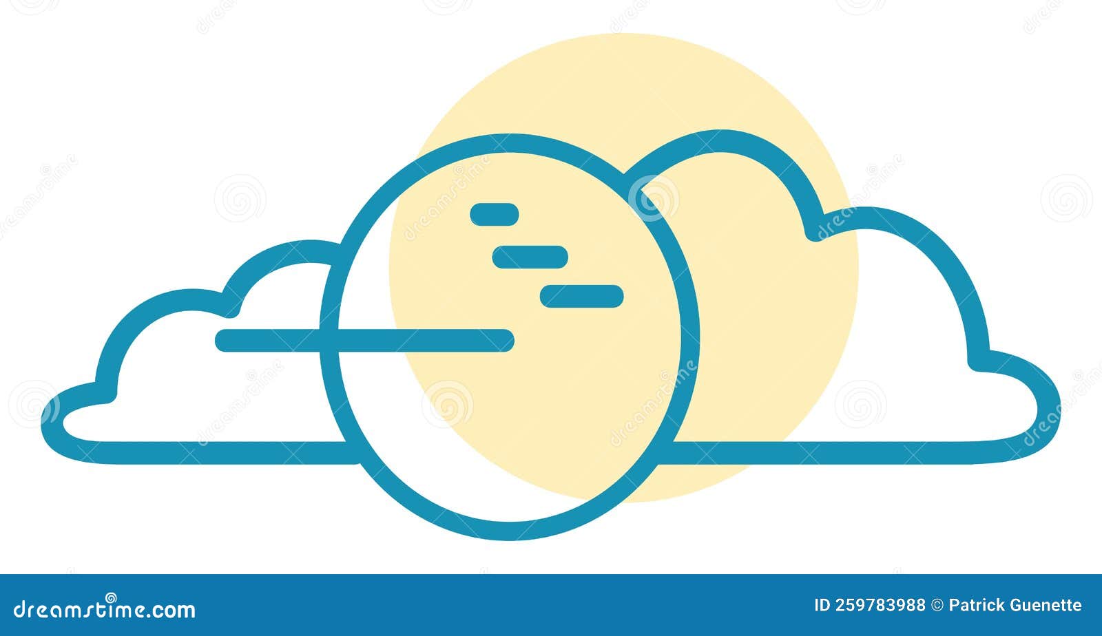 Cloudy with a Full Moon, Icon Stock Vector - Illustration of cloudy ...