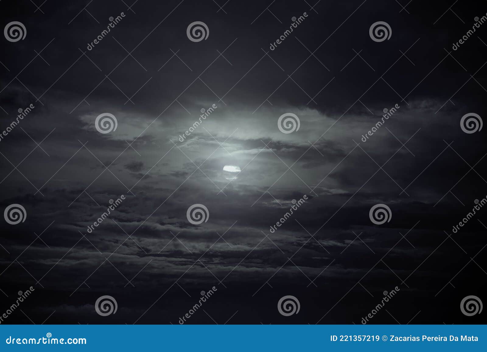 Cloudy full moon night stock image. Image of cloud, celestial - 221357219