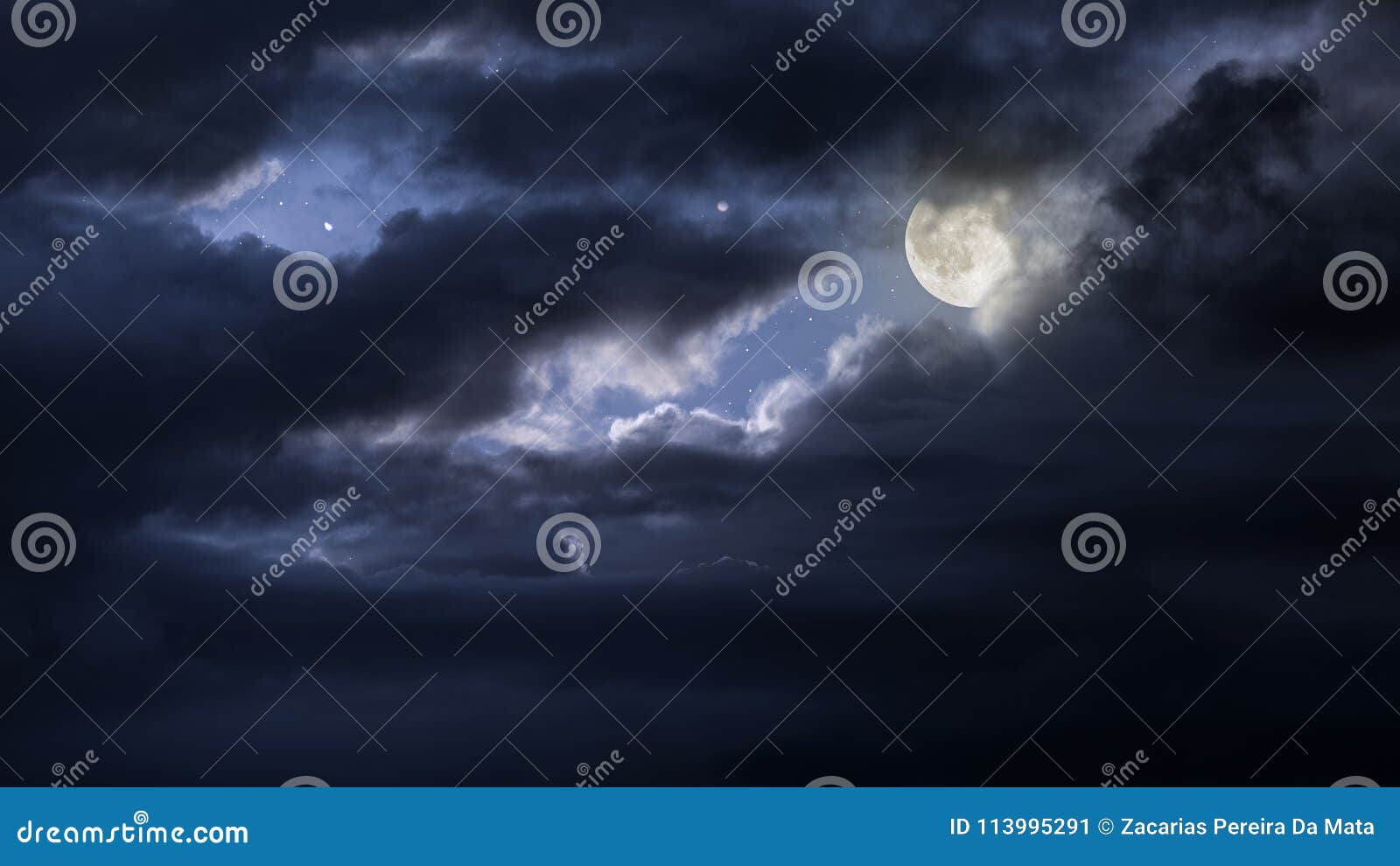 Cloudy full moon night stock image. Image of satellite - 113995291