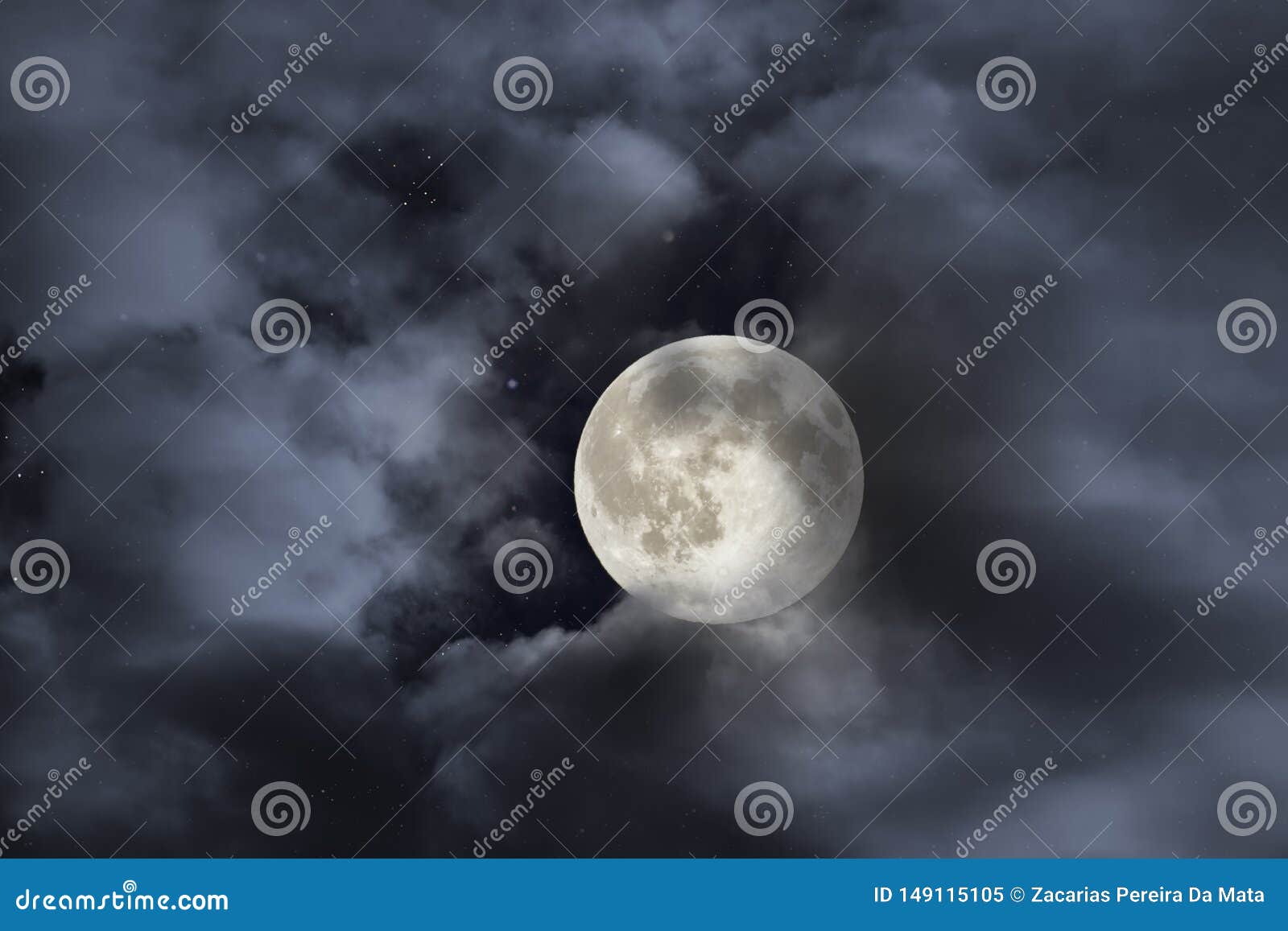 Cloudy full moon night stock image. Image of nature - 149115105