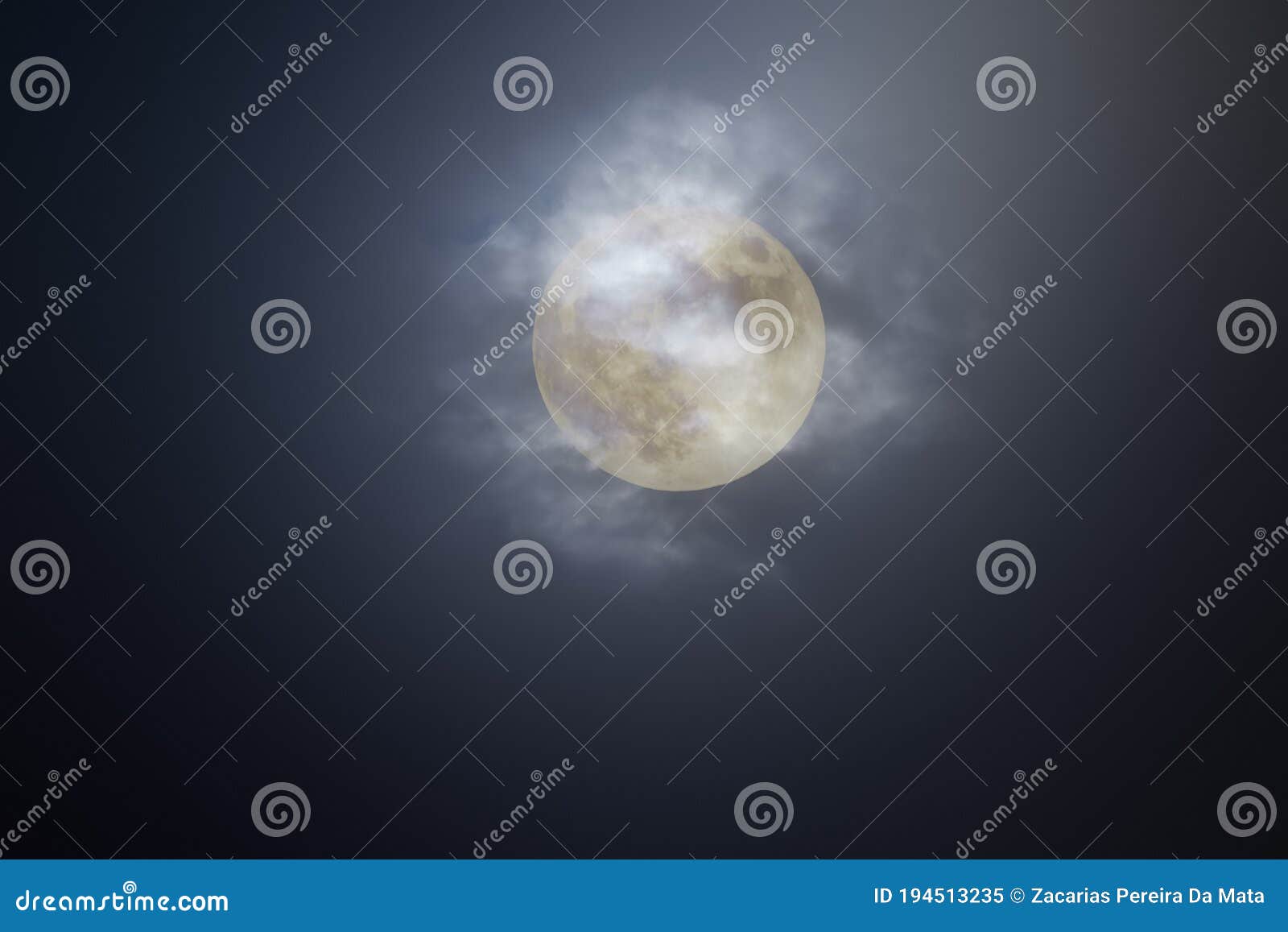 Cloudy full moon sky stock image. Image of glowing, blue - 194513235