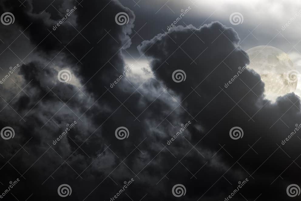 Cloudy full noon night stock image. Image of lunar, beautiful - 128537415