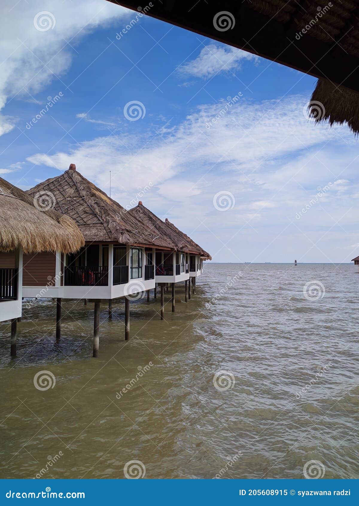 Cloudy home with sea stock image. Image of wood, pretty - 205608915