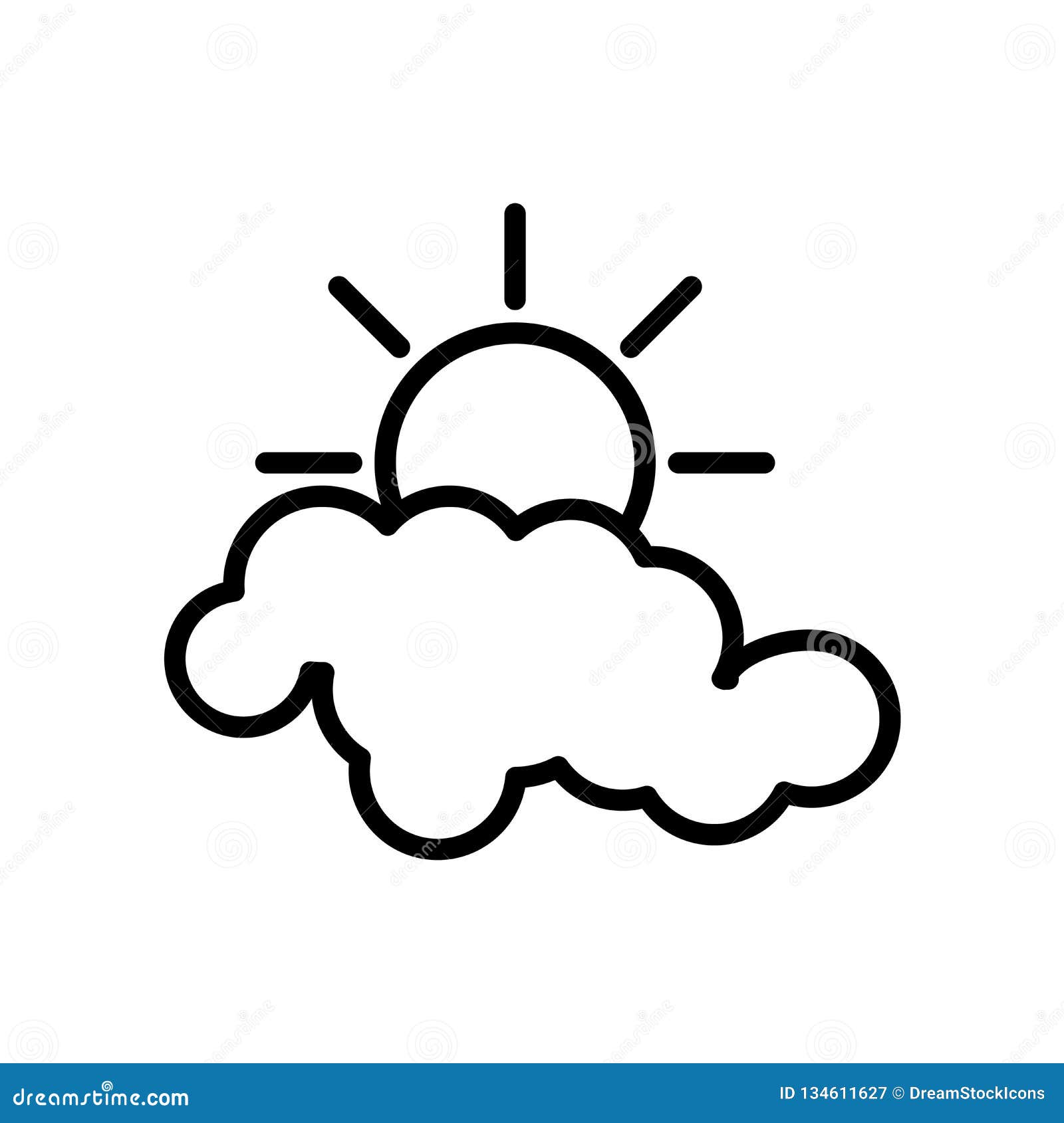 Cloudy Icon Vector Isolated on White Background, Cloudy Sign Stock ...