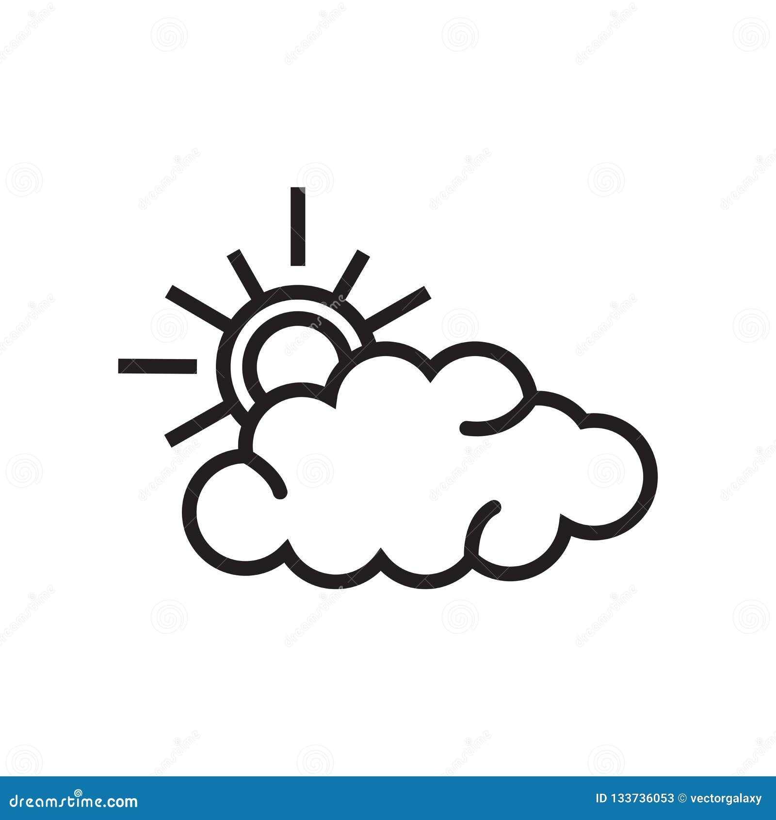 Cloudy Icon Vector Sign and Symbol Isolated on White Background, Cloudy ...