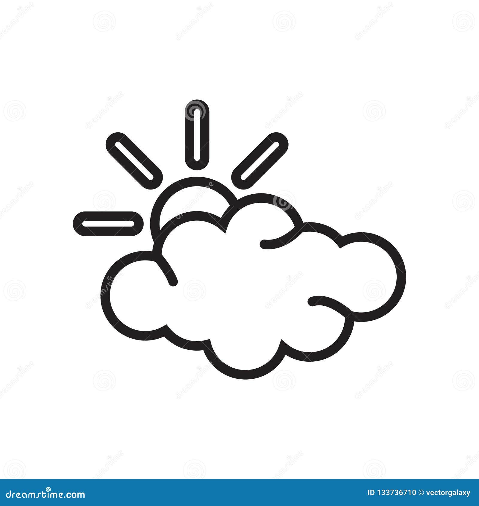 Cloudy Icon Vector Sign and Symbol Isolated on White Background, Cloudy ...