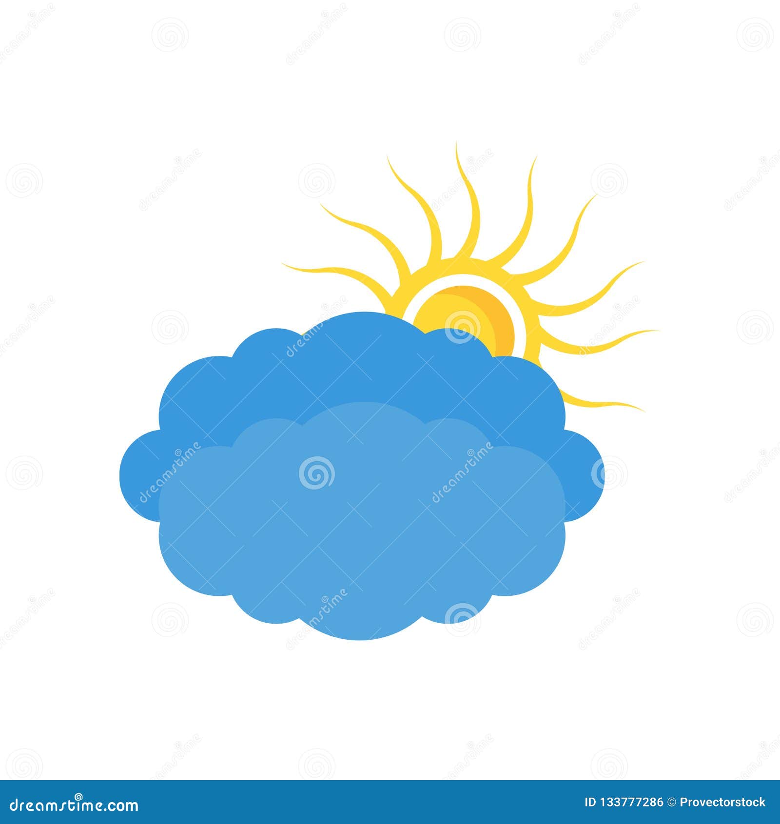Cloudy Icon Vector Sign and Symbol Isolated on White Background Stock ...