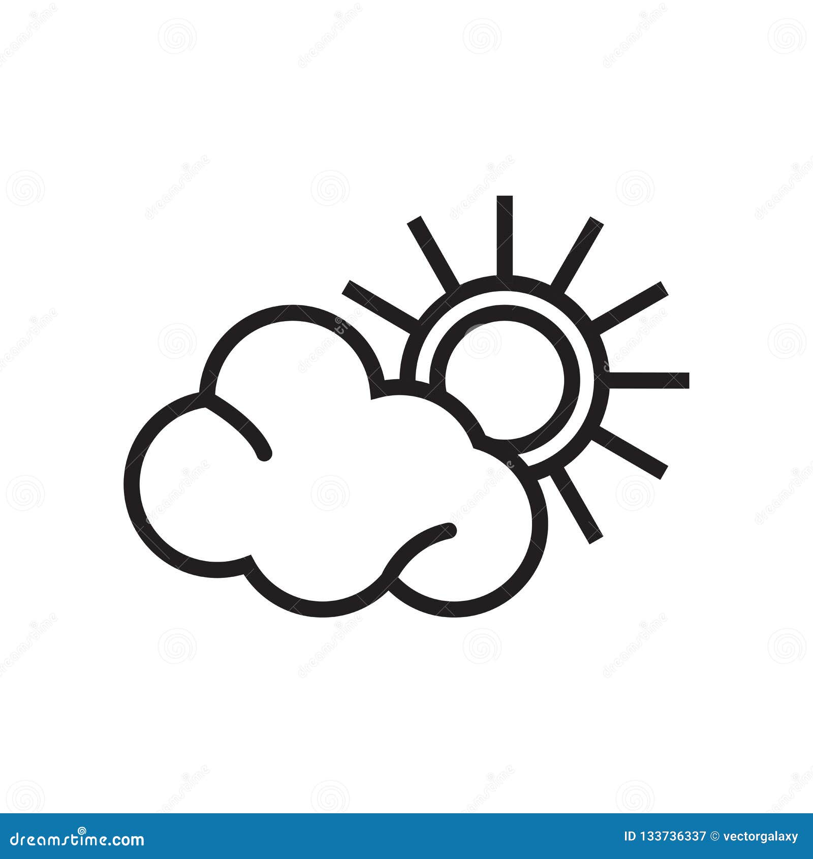 Cloudy Icon Vector Sign and Symbol Isolated on White Background, Cloudy ...
