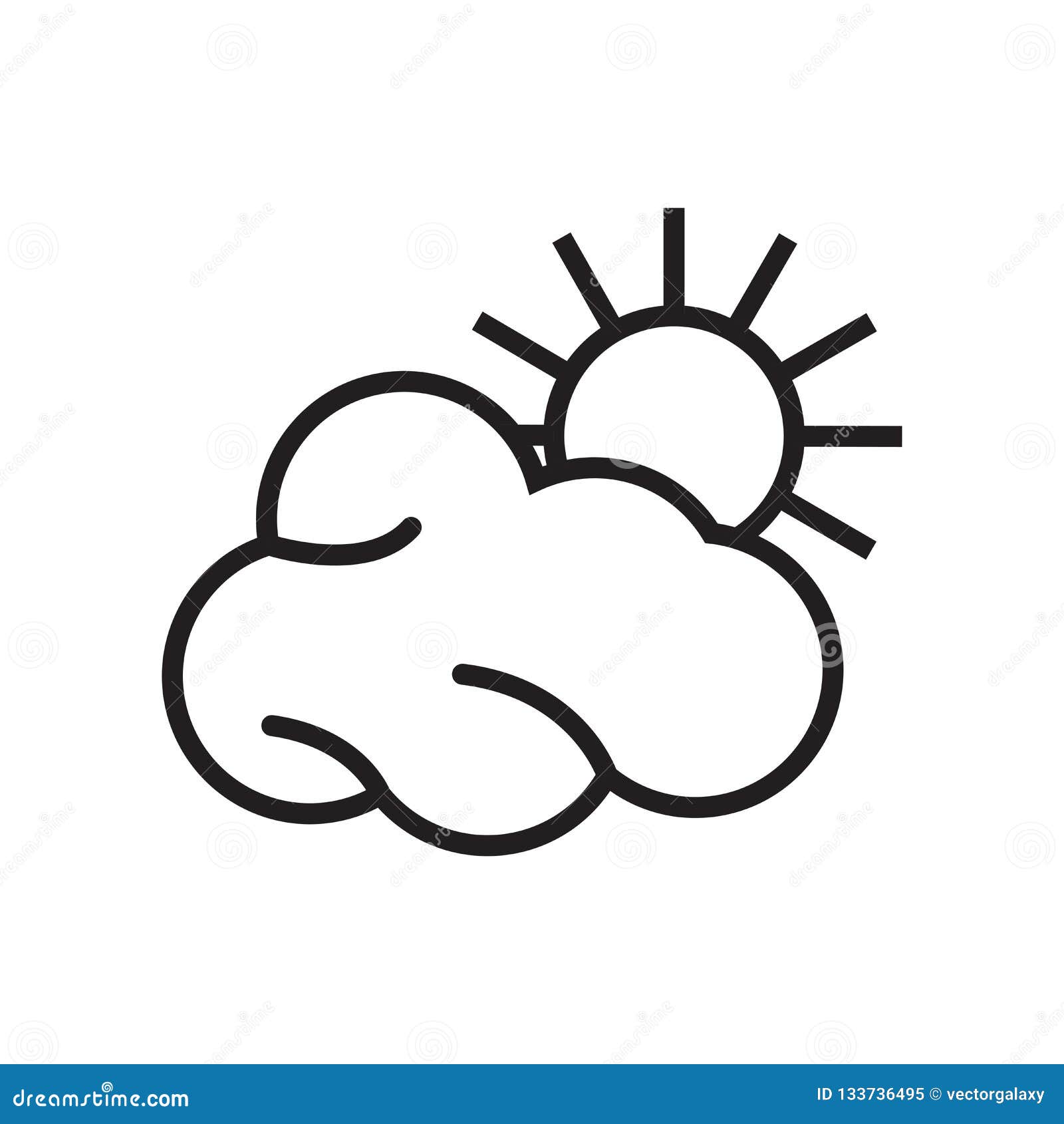 Cloudy Icon Vector Sign and Symbol Isolated on White Background, Cloudy ...