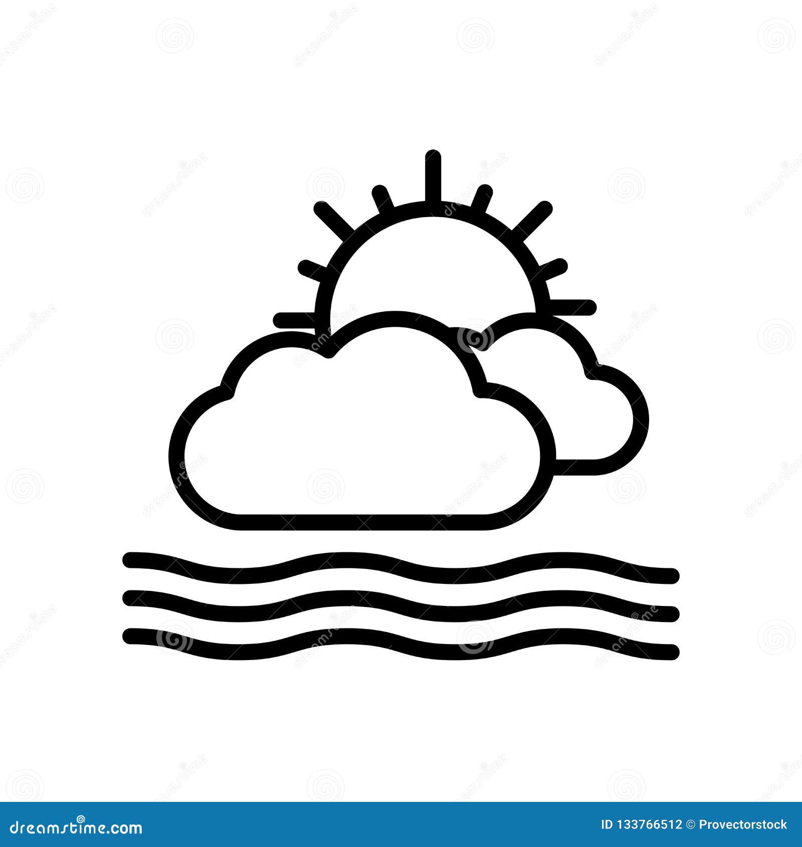Cloudy Icon Vector Sign and Symbol Isolated on White Background, Cloudy ...